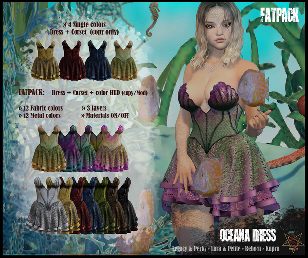 Second Life Marketplace Rks Dress Oceana Fatpack